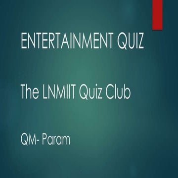 Entertainment Quiz | PPTX