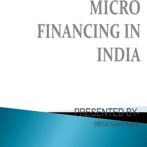 Micro Finance In India | PPTX