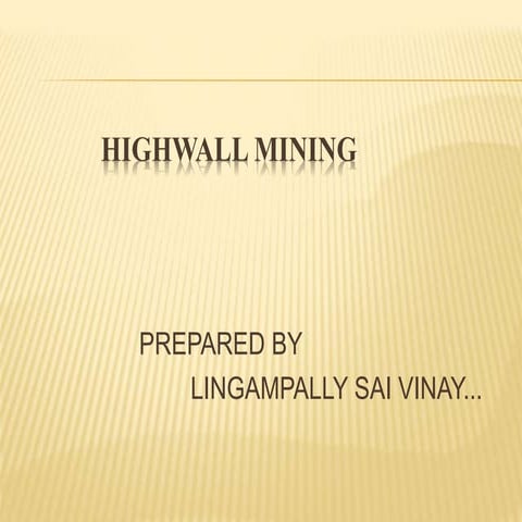 Highwall mining | PDF