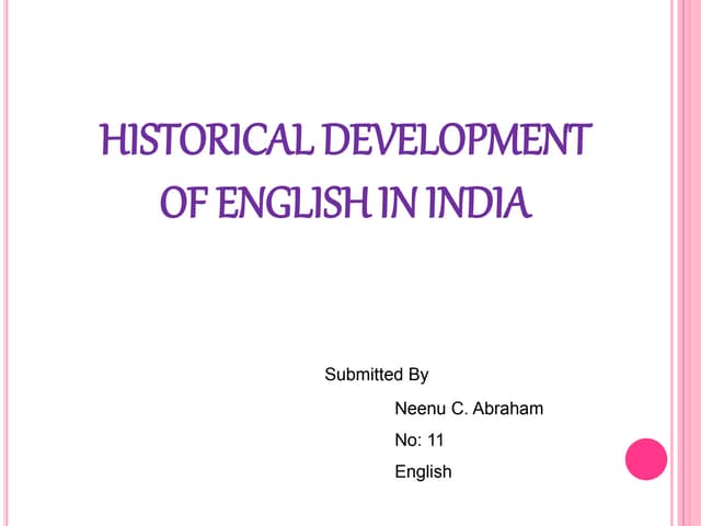 HISTORICAL BACKGROUND OF ENGLISH | PPTX