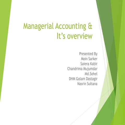 Managerial Accounting & It;s Overview | PPT