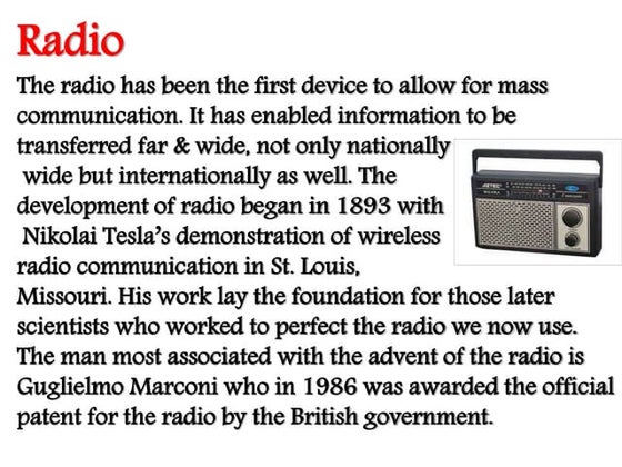History of radio and its developments | PPTX
