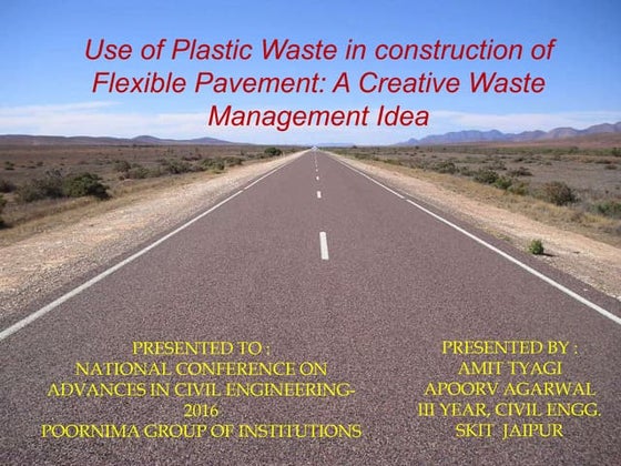 Use of plastic waste in road construction | PPT