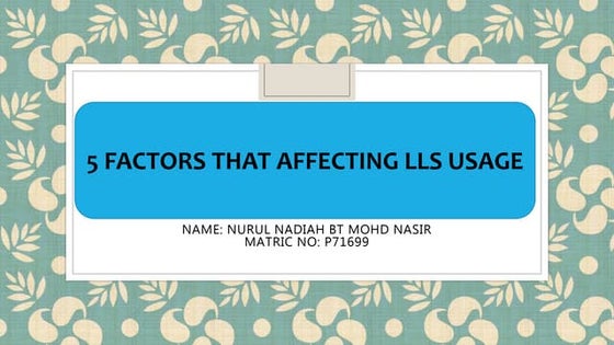 Factors affecting language learning strategies | PPTX
