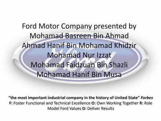 FORD company presentation | PPTX