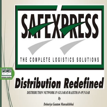 Safexpress Distribution Network in India | PPTX | Logistics | Business