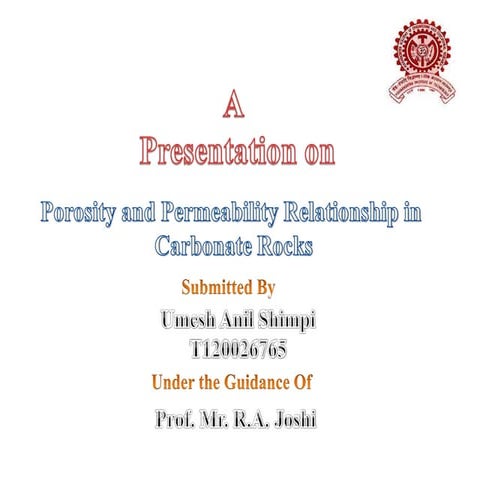 Porosity Permeability Relationship In Carbonate Rock Ppt Pptx