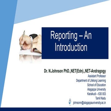 Reporting-An Introduction | PPTX