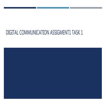 Digital Communication Assignment Task 1 Ppt