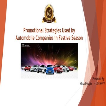 Promotional Strategies used by automobile companies in festive season | PPT