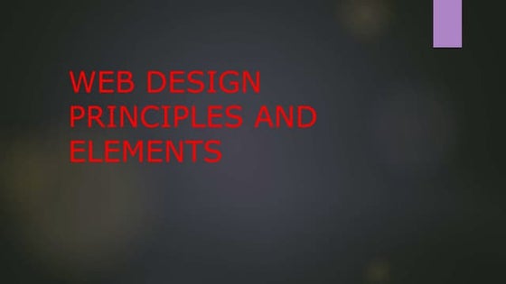Web design principles | PPTX
