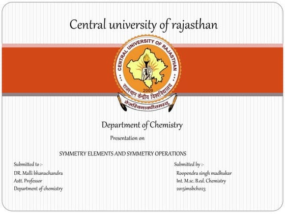 Chemistry-Fundamentals of group theory | PPT