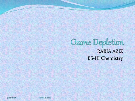 Presentation on ozone depletion | PPT
