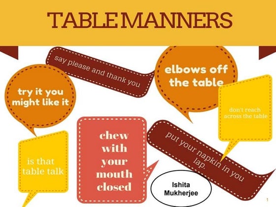Basic table manners | PPT