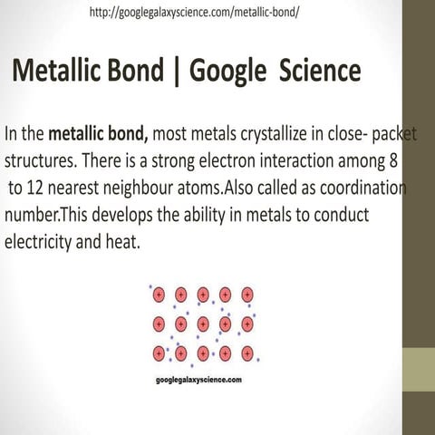 Chemistry Metallic Bond | Google Science | PPTX