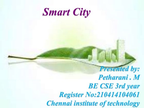 PPT on SMART city | PPT