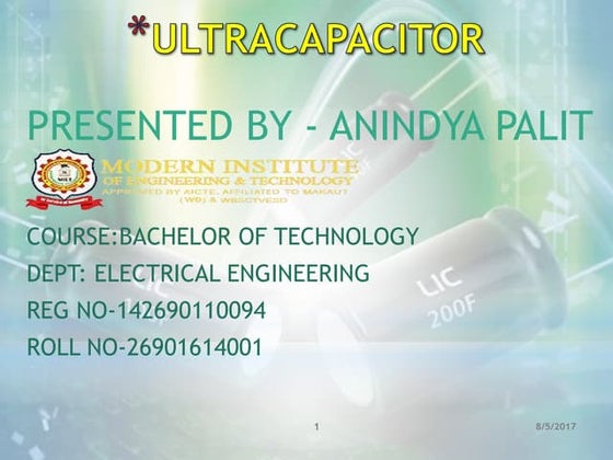 presentation on SUPERCAPACITOR | PPTX | Chemistry | Science