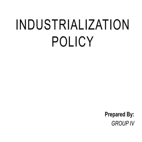Industrial Policy - 1948, 1956, 1973, 1977, 1980, 1991 | PPTX