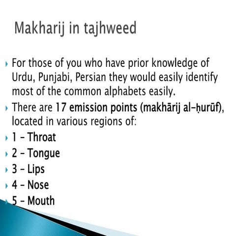 Presentation1 on Makharij | PPTX
