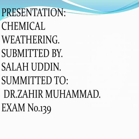 Presentation of chemical weathering | PPT