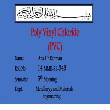Poly Vinyl Chloride (PVC) | PPTX