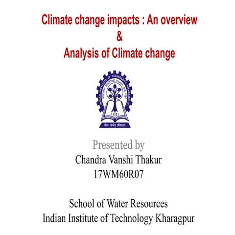 climate change impact : An over view & methodology related to analysis ...