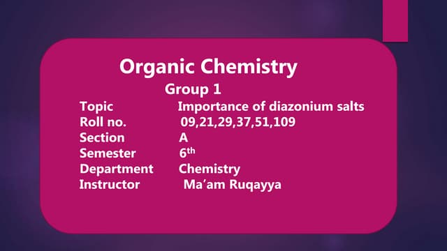 Benzene diazonium chloride by dr. pramod r. padole | PPT
