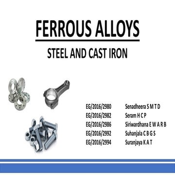 Ferrous Alloys - Steel & Cast Iron | PDF | Chemistry | Science
