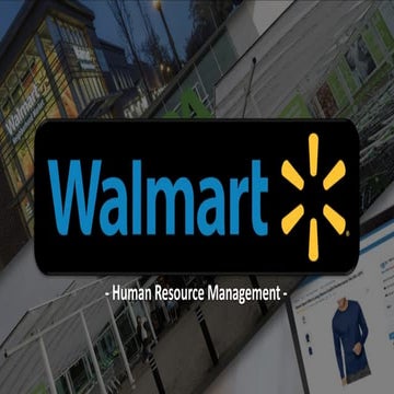 WALMART HUMAN RESOURCE MANAGEMENT | PPTX