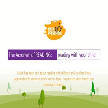 The Acronym of READING: reading with your child | PPTX