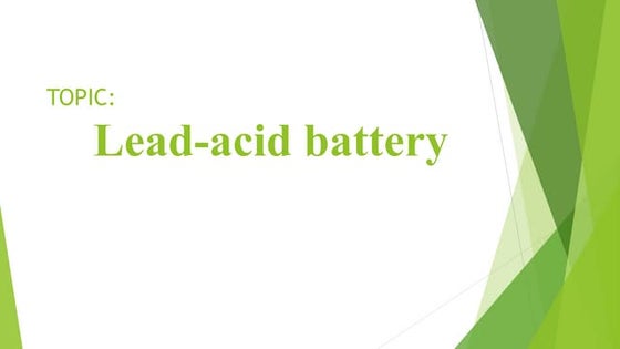 Lead storage battery | PPT