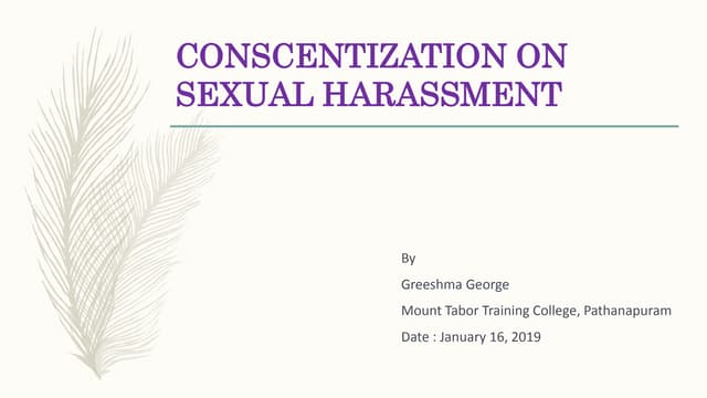 Sexual harassment PPT | PPTX