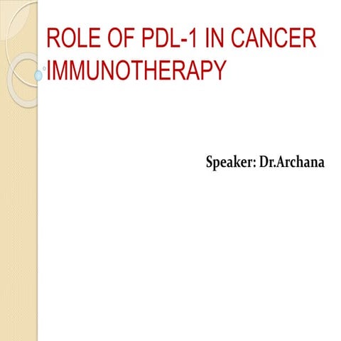 Pd L1 Role In Cancer Immunotherapy Pptx