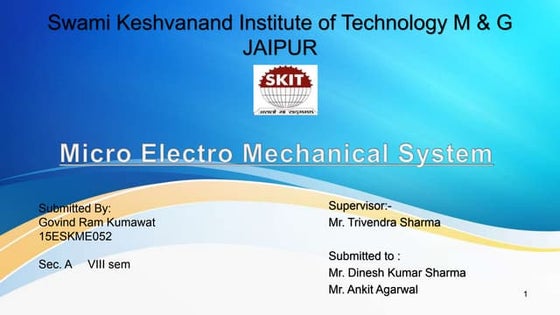 Micro electro mechanical system (MEMS) | PPT