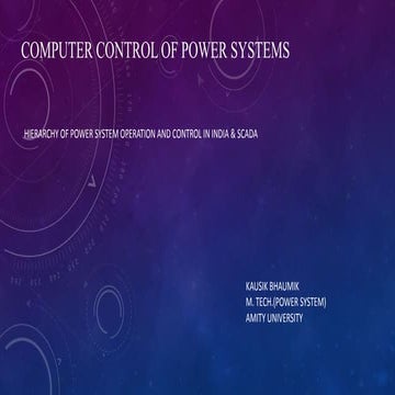 Computer control of power system. | PPTX