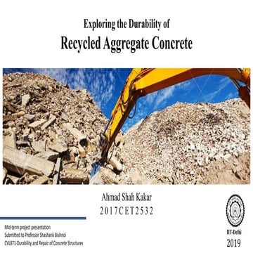 Exploring the Durability of Recycled Aggregate Concrete | PPTX