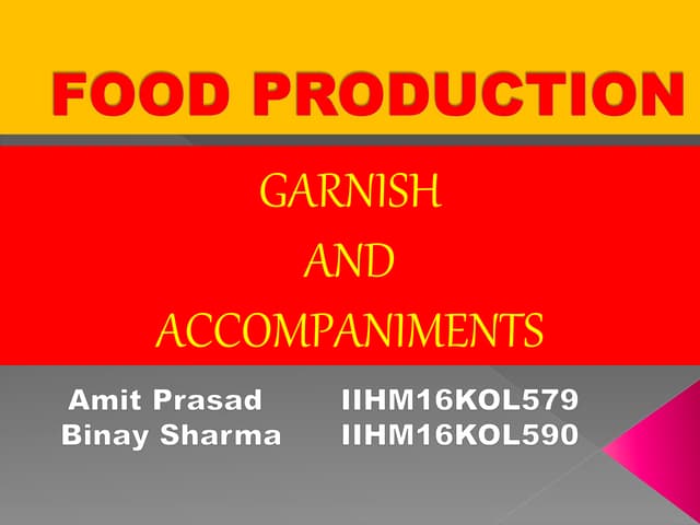 Accompaniments & Garnishes | PPTX