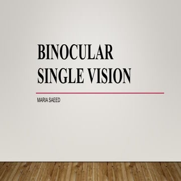Binocular Single Vision | PPTX