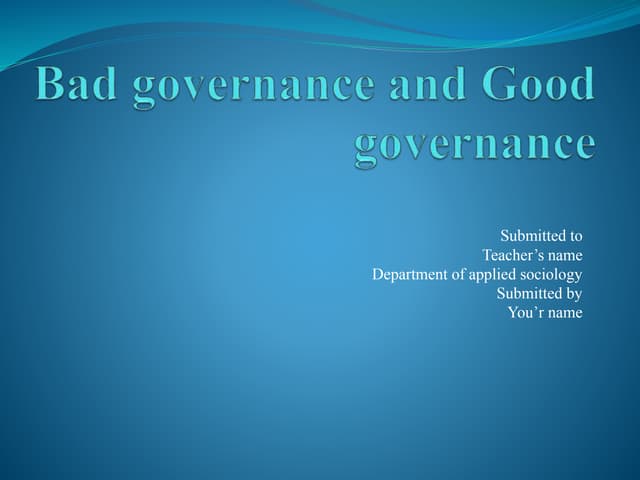 Governance | PPT
