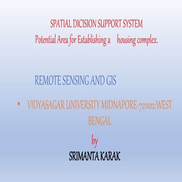 SPATIAL DICISION SUPPORT SYSTEM | PPT
