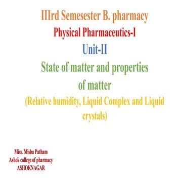 State of matter and properties of matter (Part-6)(Relative humidity ...