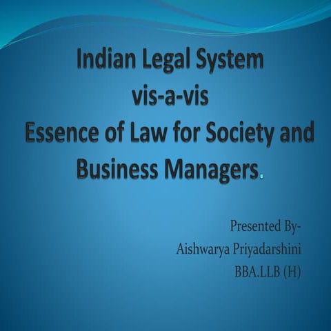 Indian Legal System | PPTX