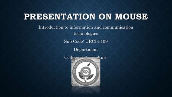 Presentation on Computer Mouse | PPTX