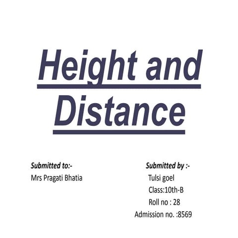 Height and Distance | PPTX