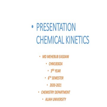 Chemical kinetics | PPTX