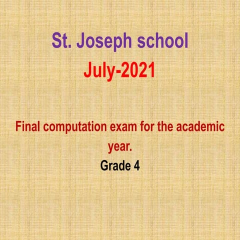 St. Joseph School; 2021 A.Y. Grade 4 Final Competition Exam (IQ ...