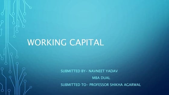 Working capital management ppt | PPTX