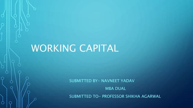 Working capital management ppt | PPTX