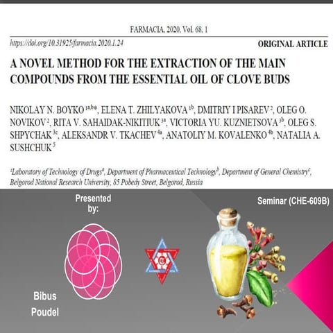 Clove Oil Steam Distillation | PDF