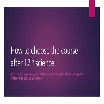 How to choose a career after 12th science | PPT
